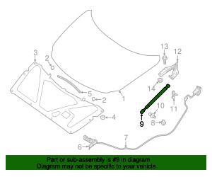 2016-2023 Nissan Maxima Support Cylinder 65471-4RA1A | Nissan Parts ...