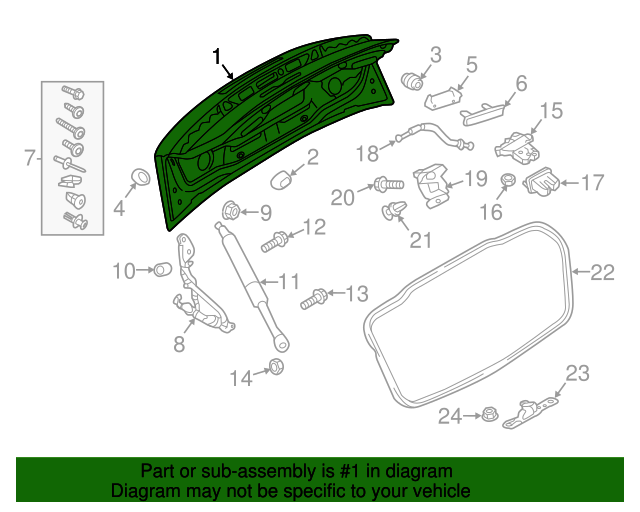 2015-2019 Audi Trunk Lid 8V7-827-025-G | Audi USA Parts
