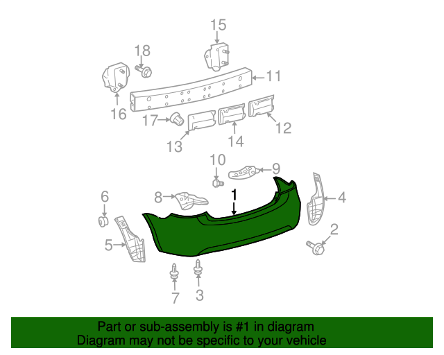 52159-52929 - Cover Rear Bumper L C - 2007-2012 Toyota Yaris | Nucar ...