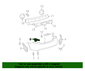 52575-52142 - Retainer Rear Bumper - 2007-2012 Toyota Yaris | OEM ...