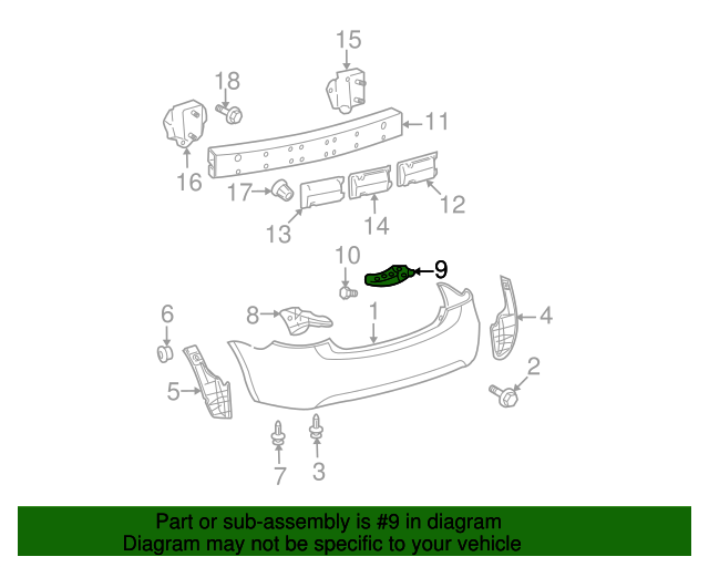 52155-52091 - Side Support - 2007-2012 Toyota Yaris | Lithia Toyota Parts