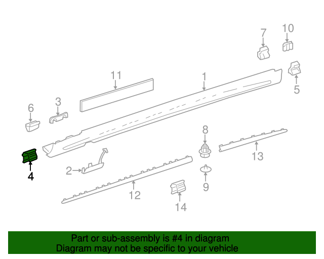 2014-2020 Mercedes-Benz Rocker Molding Front Mount 001-991-34-71 | MB ...