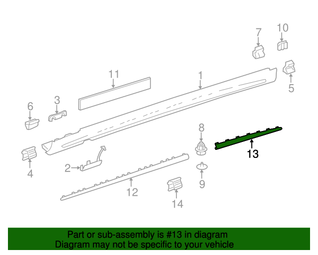 222-694-78-82 - Rocker Panel Molding Trim Insert 2014-2019 Mercedes ...