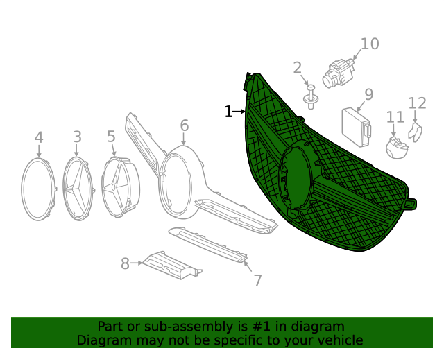 2016-2019 Mercedes-Benz Grille Assembly 292-888-01-60 | MB OEM Parts