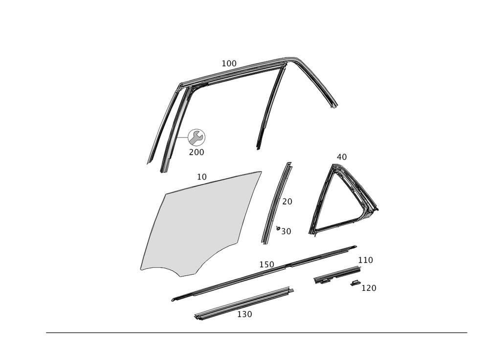 2006-2019 Mercedes-Benz Sealing Rail 166-735-70-00 | MB OEM Parts