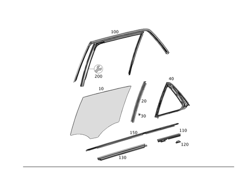 Rear Door Window System for 2014 Mercedes-Benz ML 350 | Mercedes-Benz ...