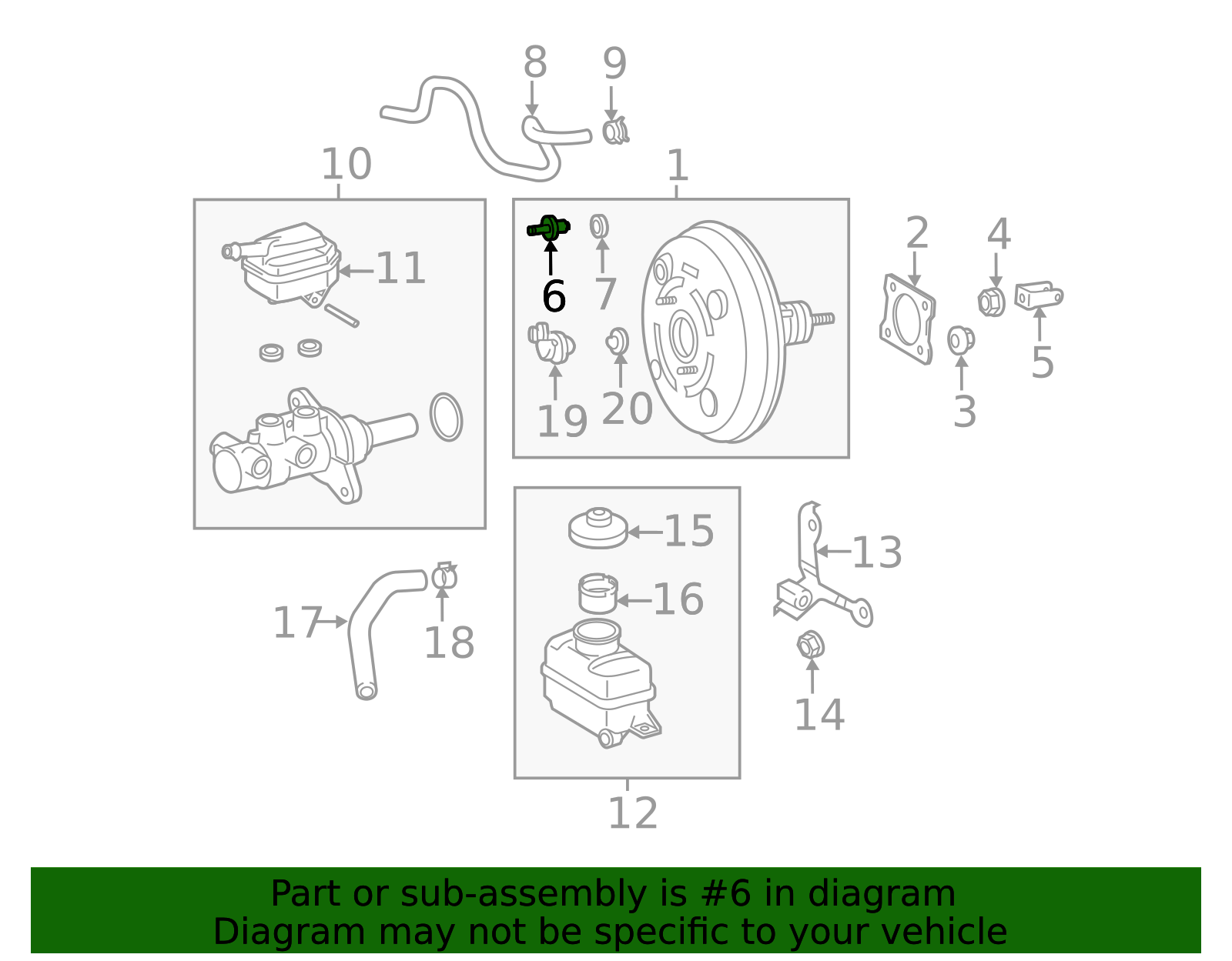 44730-60070 - Power Brake Booster Check Valve 2011-2024 Toyota ...
