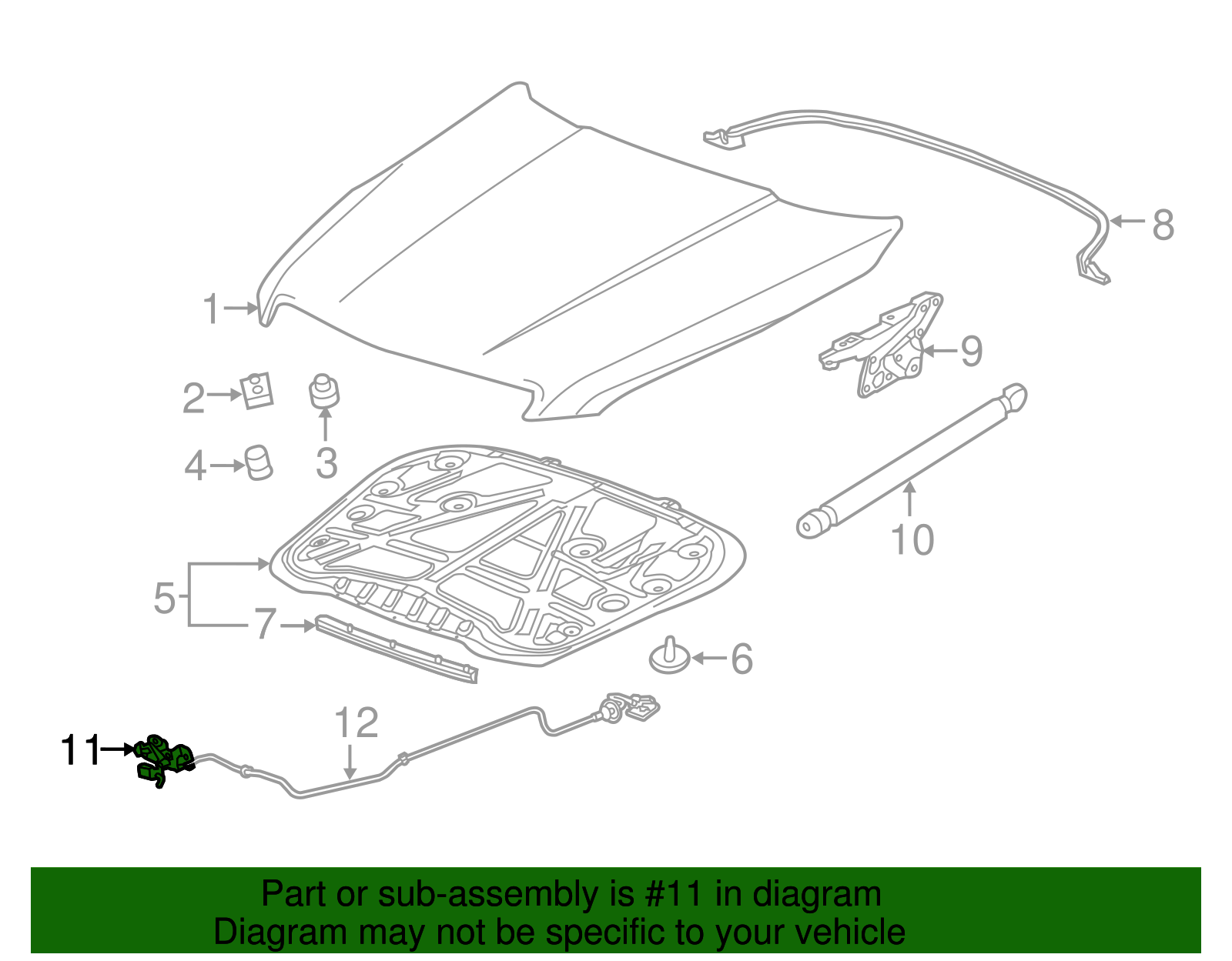 84145129 - Hood Primary and Secondary Latch 2013-2019 Cadillac ATS ...