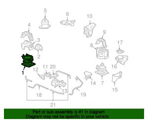 50830-SDB-A04 - Rubber Assembly, Front Engine Mounting (AT) - 2003-2005 ...