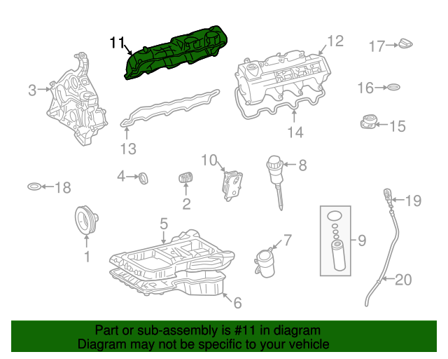 112-010-04-30 - Cylinder Head Cover 1998-2006 Mercedes-Benz | Mercedes ...