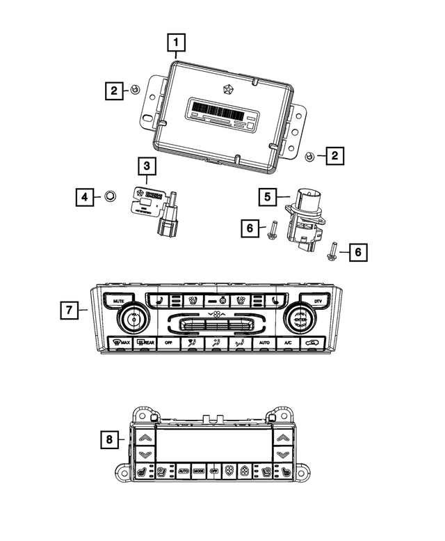 2022 Jeep Grand Cherokee A/C And Heater Module 68346587AF | Mopar Estores