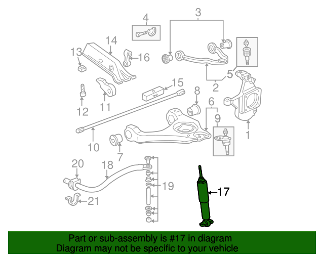 2007-2010 GM Front Shock Absorber 19420489 GM | GMPartsDirect.com