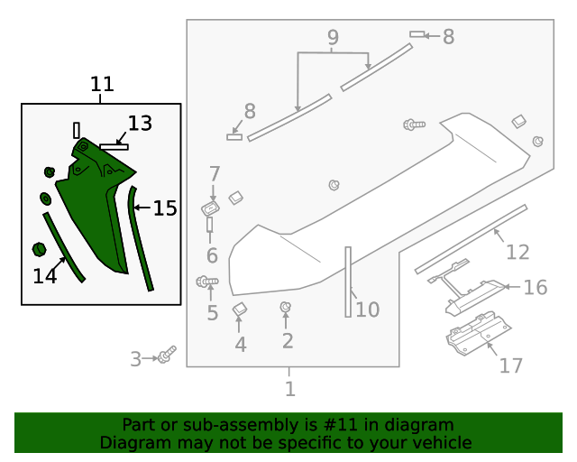 2020-2023 Subaru Outback Side Spoiler 96031AN01A | Subaru Parts Store