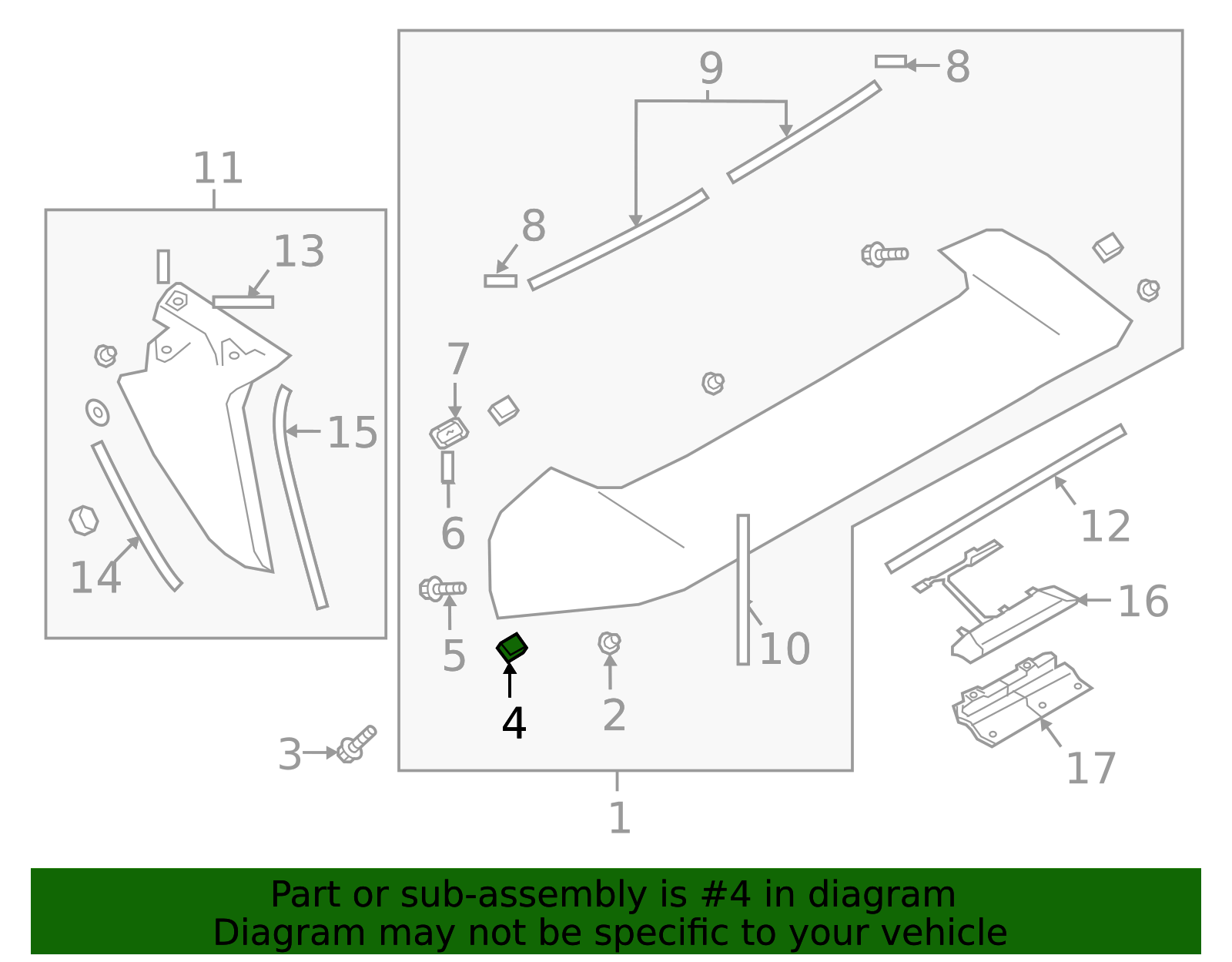 2020-2025 Subaru Outback Spoiler Nut 96064AN00A | Subaru Parts Warehouse