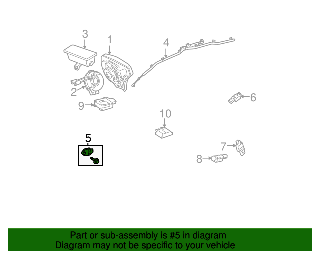 2005-2008 Toyota Air Bag Impact Sensor (Left, Right, Front) 89173-09120 ...