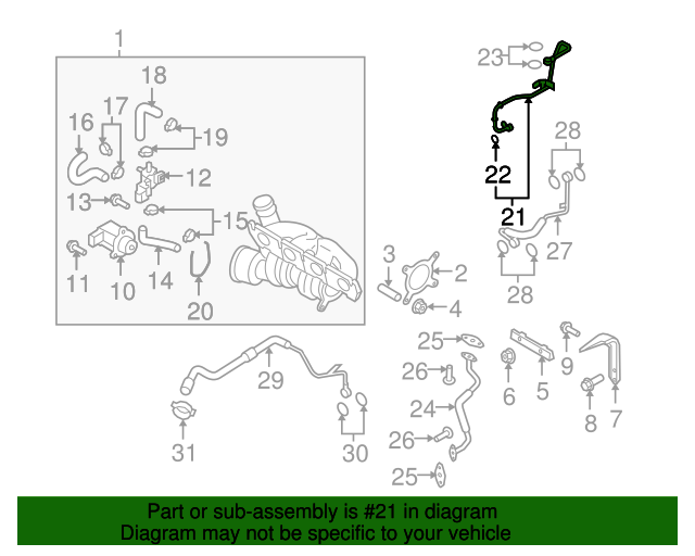 06J-145-778-H - Turbocharger Oil Line 2009-2018 Audi | Audi OEM Parts