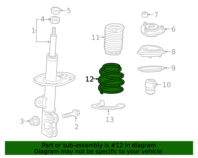 2020-2022 Toyota Corolla Coil Spring 48131-12F60 | Toyota Parts Center