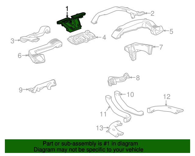 2018-2022 GM Windshield Defroster Outlet Duct 84214225 | GMPartsDirect.com
