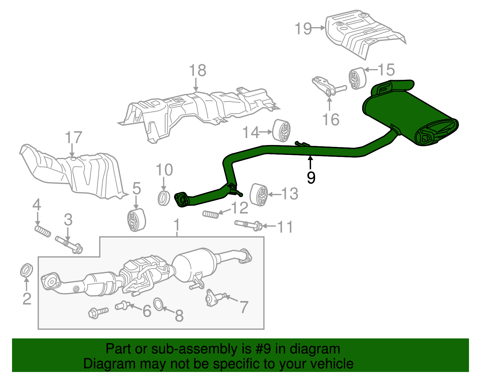 2016-2022 Toyota Muffler & Pipe 17430-37A70 | Toyota Parts Center