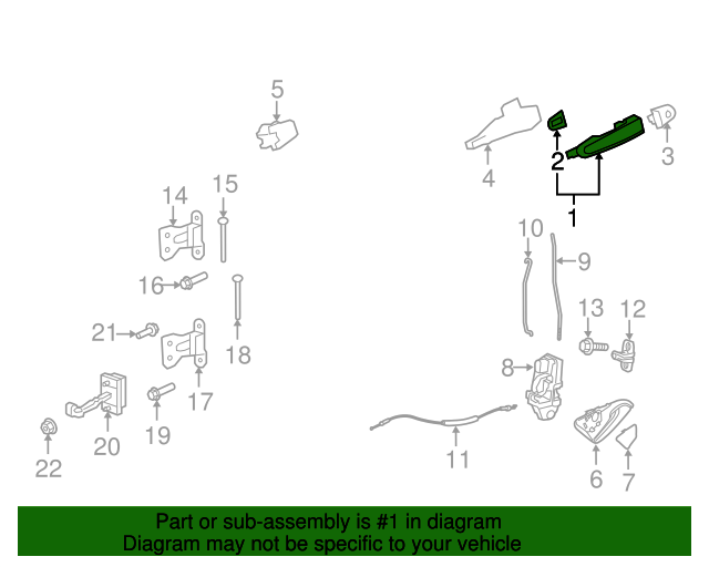 13577717 - Front Exterior Side Door Handle 2012-2017 GM ...