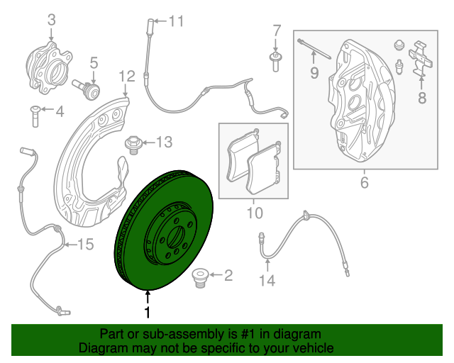 34108858705 - 2016-2024 BMW Disc Brake Rotor Left (34-10-8-858-705 ...