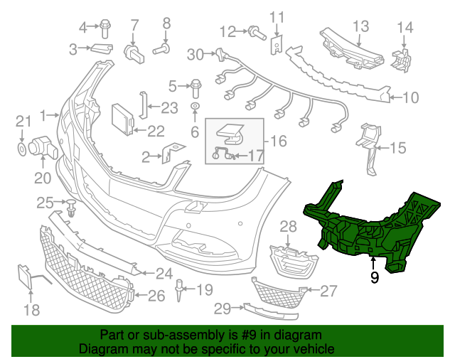 2012-2015 Mercedes-Benz C 63 AMG® Bumper Bracket 204-885-47-65 | MB OEM ...