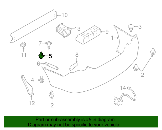 2012-2022 Nissan Bumper Cover Grommet 85099-1MA0A | Nissan Parts Plus