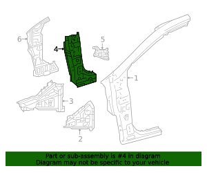 2019-2023 Toyota Corolla Hinge Pillar Reinforced 61108-12330 | Toyota ...