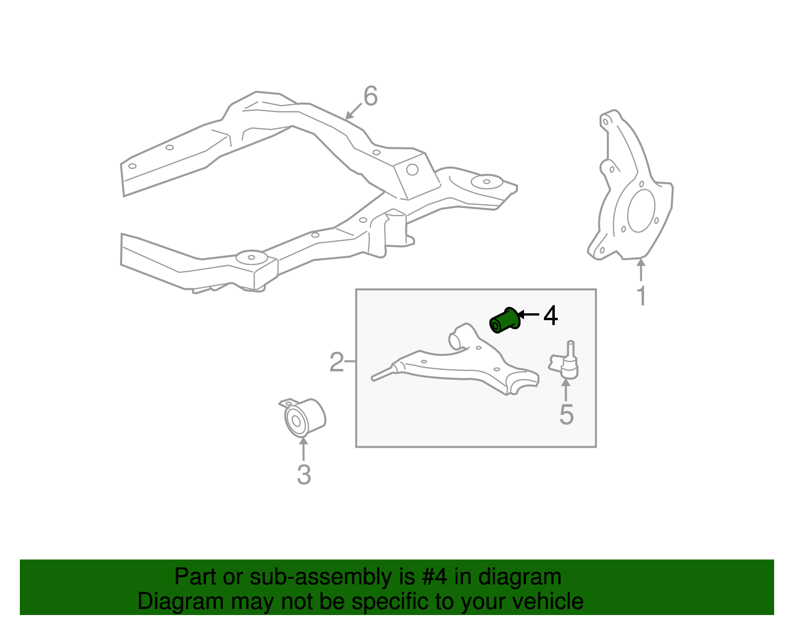 2007-2017 GM Front Lower Suspension Control Arm Rear Bushing 25798013 ...