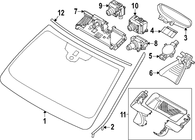 Genuine BMW 51-31-7-350-601 | Front Windshield | FREE Shipping on Most ...