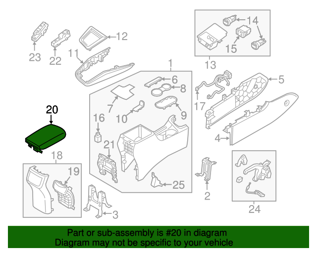 2019-2020 Hyundai Elantra Armrest 84660-F2000-TRY | OEM Parts Online
