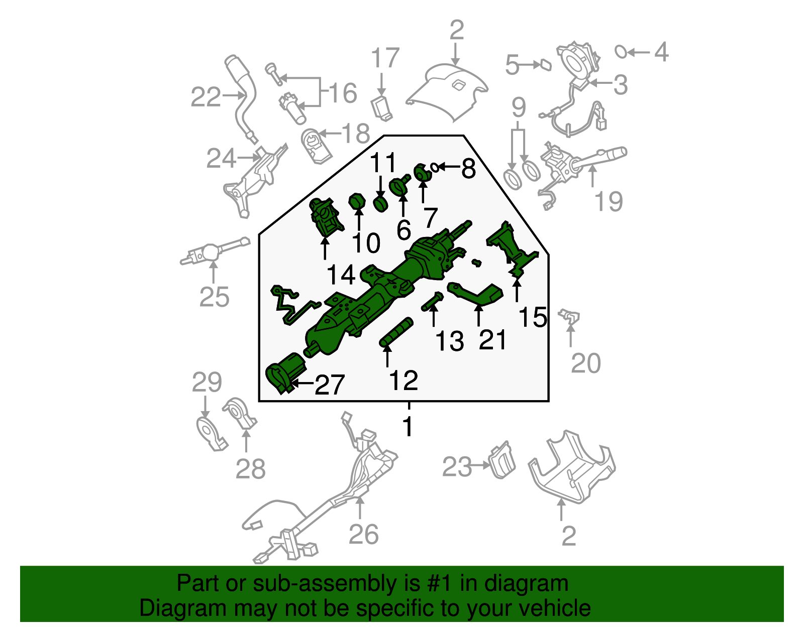 2007-2014 GM Steering Column 15775845 GM | GMPartsDirect.com