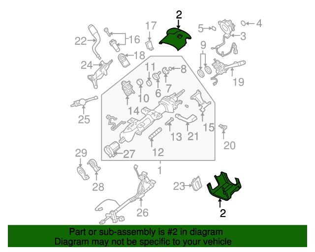2007-2014 GM Shroud Asm-Strg Col Ebony 15775830 | GM Parts Center