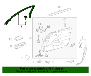 67664-50080-C0 - Door Window Molding 2018-2023 Lexus | AutoNationParts.com