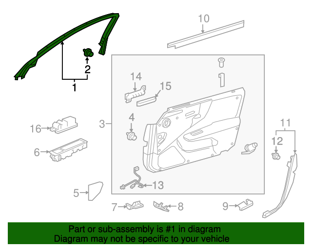 67664-50080-C0 - Door Window Molding 2018-2023 Lexus | AutoNationParts.com