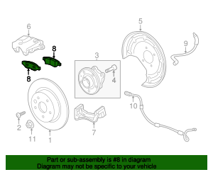 2017-2018 Buick Envision Rear Disc Brake Pad Set with Clips 23145351 ...