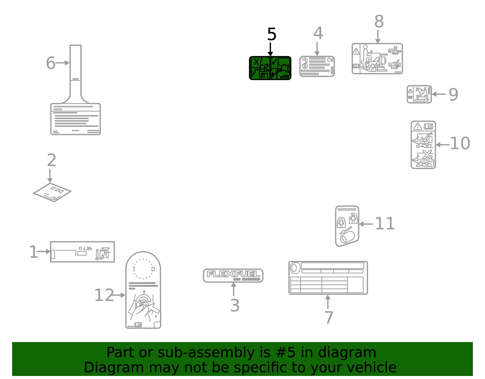 2016-2025 GM Fuel Cap Information Label 84089673 GM | GMPartsDirect.com