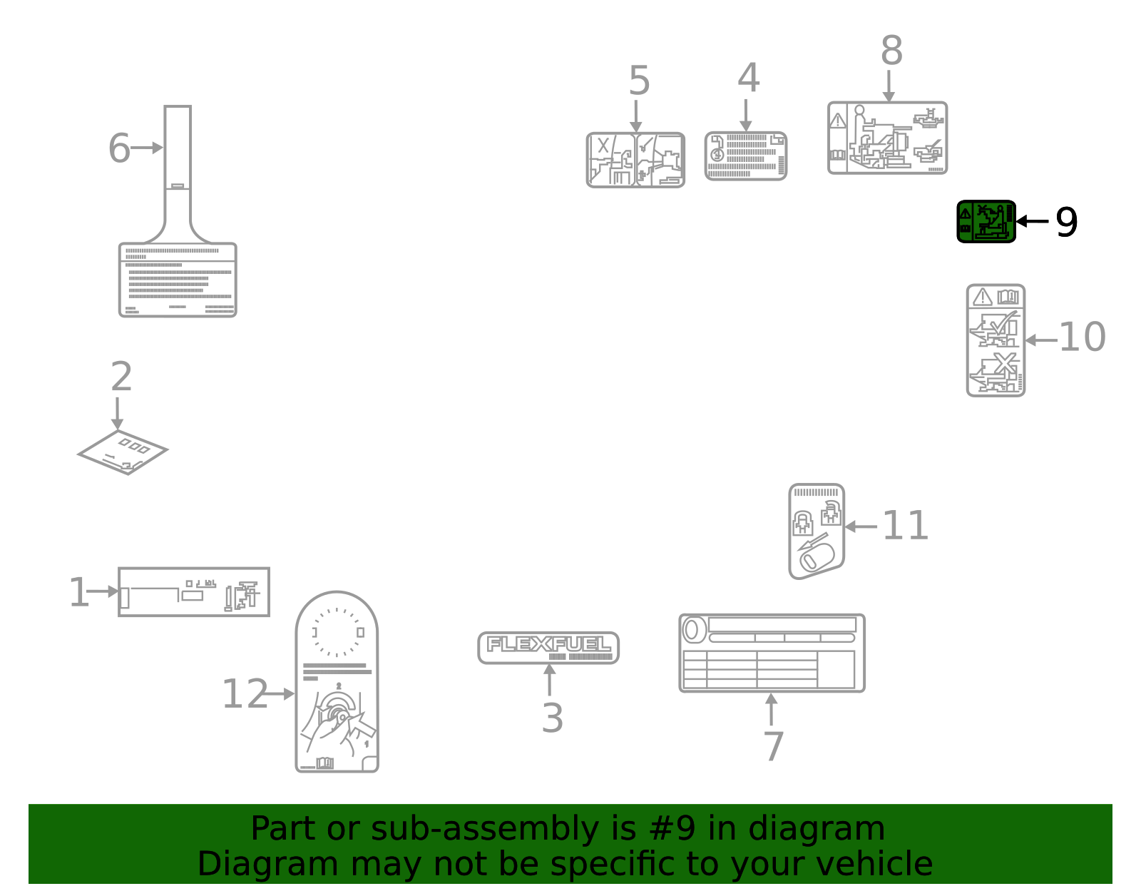 2019-2024 GM Caution Label 84635503 GM | GMPartsDirect.com