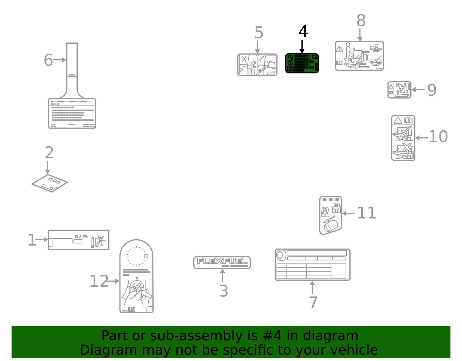 2013-2025 GM Fuel Information Label 22801873 GM | GMPartsDirect.com