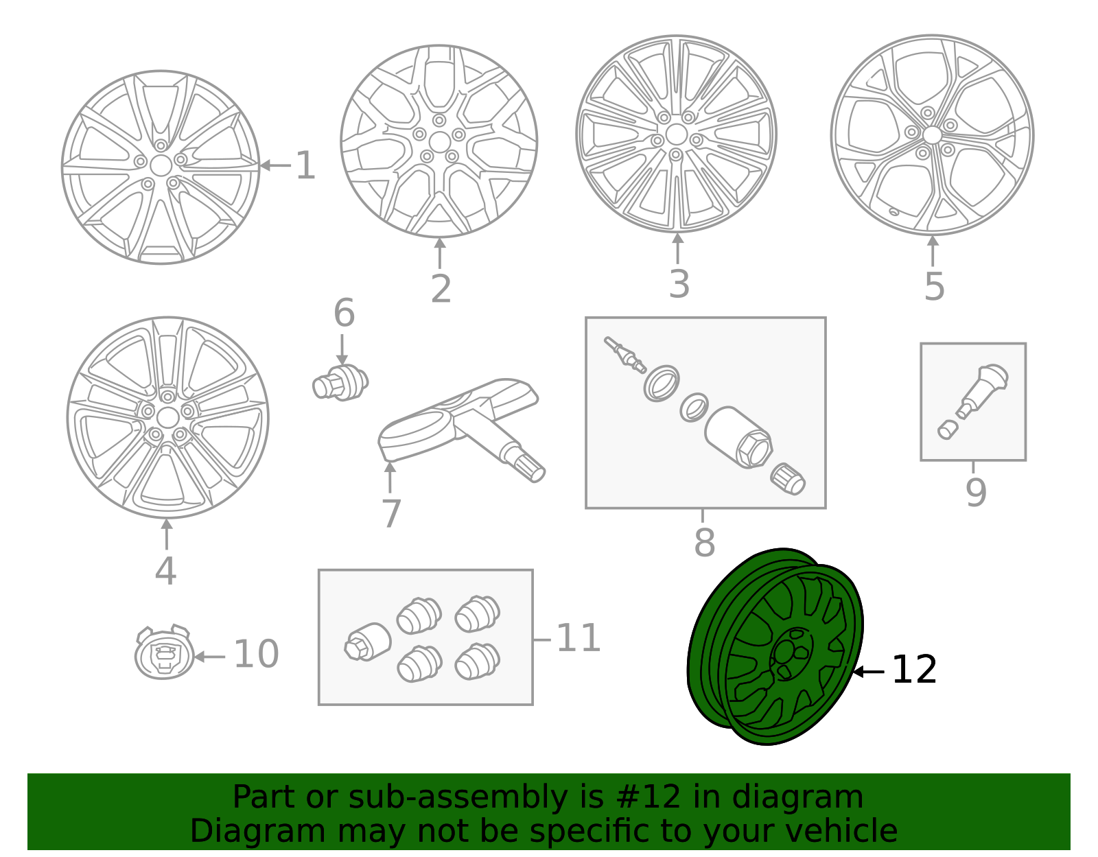 2020-2024 Jaguar F-Type Alloy Wheel, 20 Inch Style 5102, 5 Spoke ...
