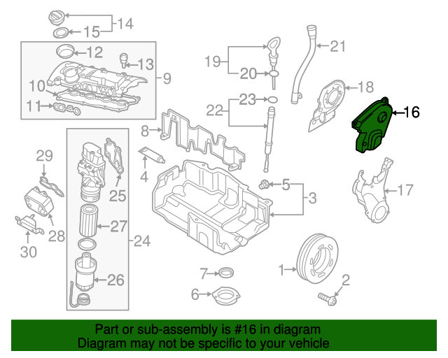 2006-2013 Volkswagen Engine Timing Cover 06F-109-124 | OEM Parts Online