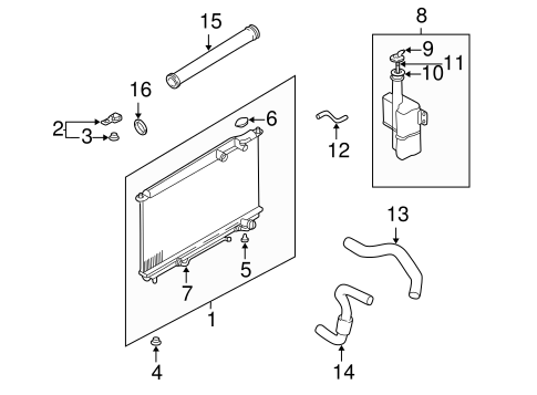 Radiator & Components for 2005 Kia Optima | Kia Parts Store