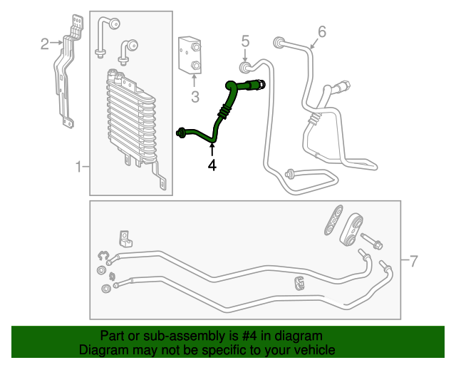 2012-2017 Chevrolet Automatic Transmission Fluid Cooler Inlet Pipe ...
