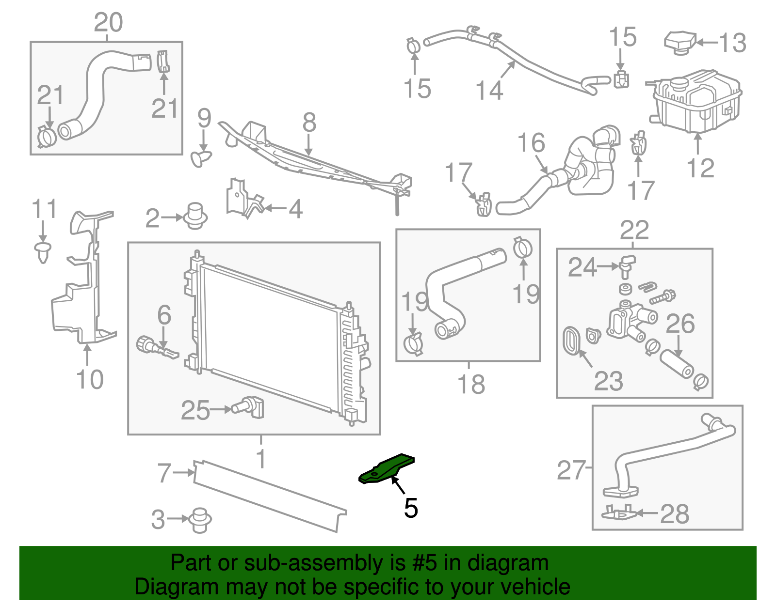 2010-2019 GM Radiator Lower Bracket 23120323 GM | GMPartsDirect.com