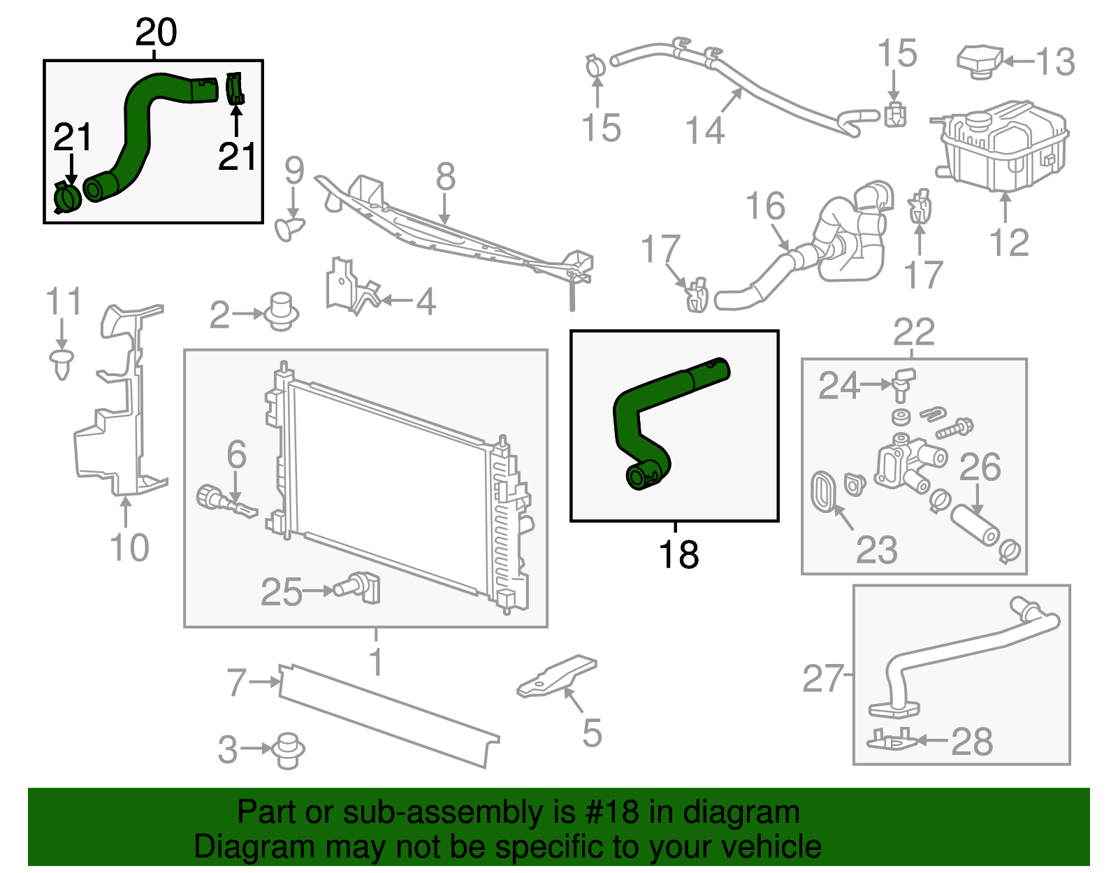 23105391 - Radiator Inlet Hose 2013-2019 GM | AutoNation Parts