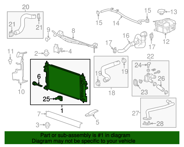 2013-2019 GM Radiator 22883363 | GM Parts Center