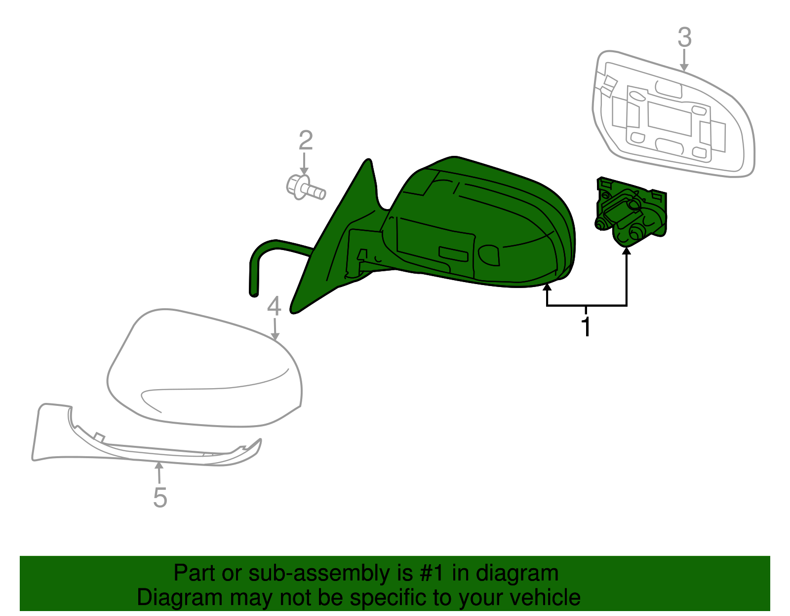 2010 Subaru Mirror 91036AJ02C | OEM Parts Online