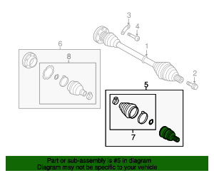 2015-2021 Volkswagen Outer Joint Assembly 5QM-498-099-C | VW Direct ...