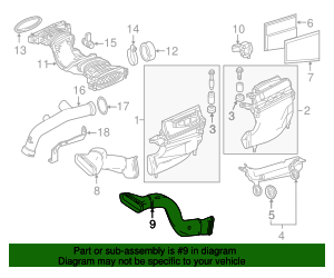 2012-2016 Mercedes-Benz Engine Air Intake Hose 642-094-87-97 ...