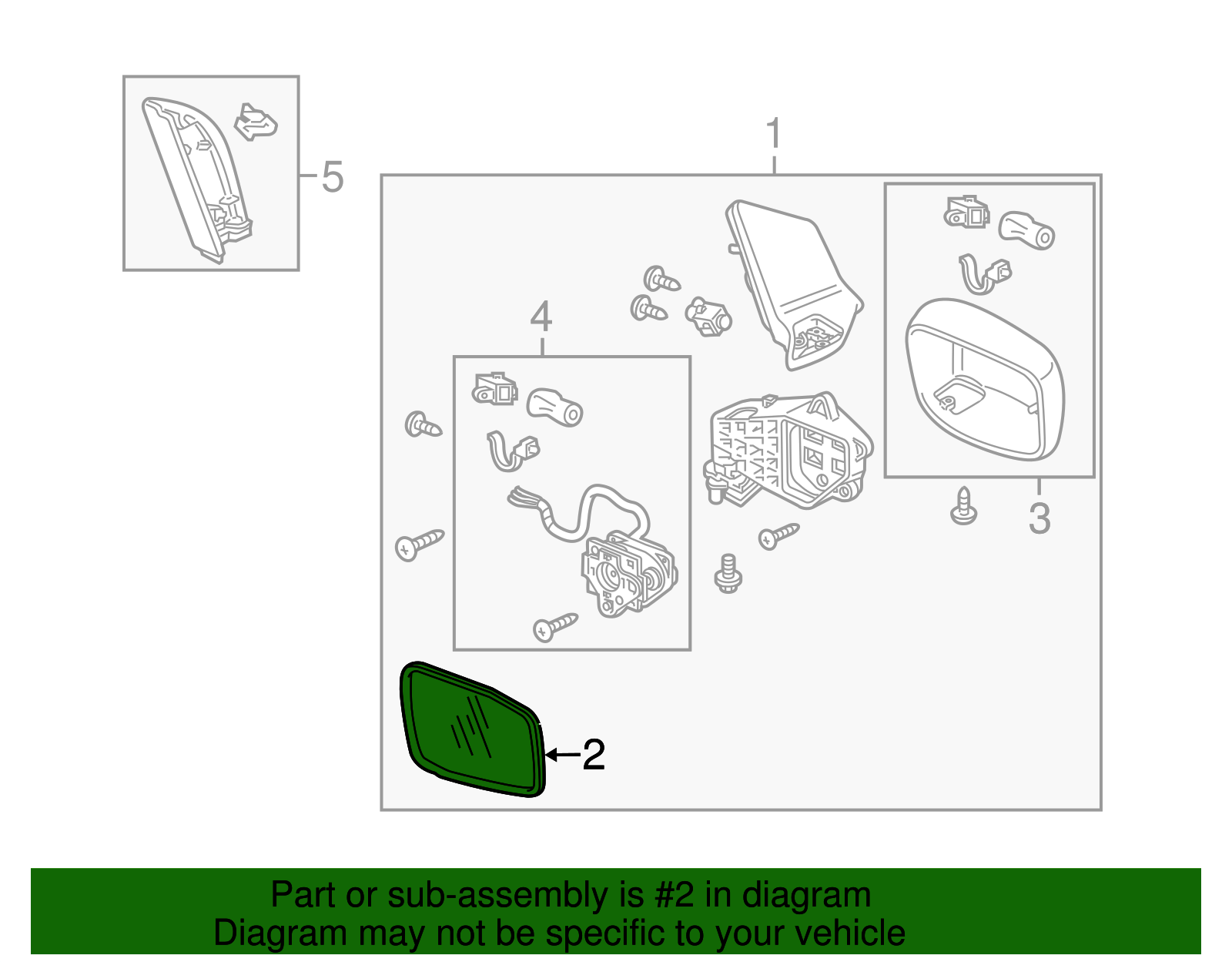 76253-SHJ-C42 - Mirror Glass 2005-2010 Honda Odyssey | Honda Parts Online